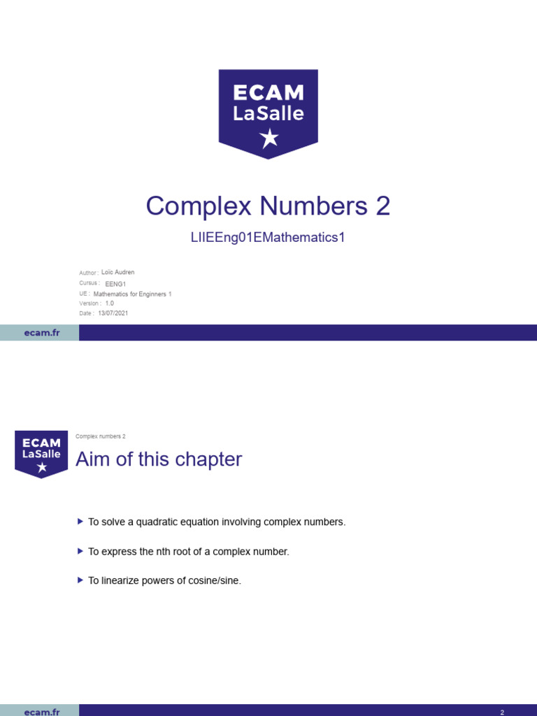 Complex Numbers: Quadratic Equations & Roots | PDF | Complex Number ...