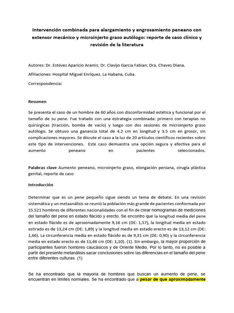 Articulo Injerto Graso Pene | PDF