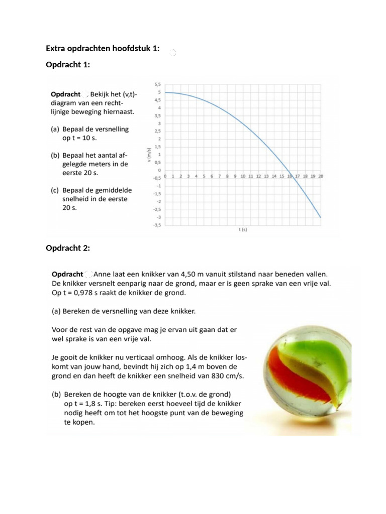 Extra Opdrachten Beweging | PDF