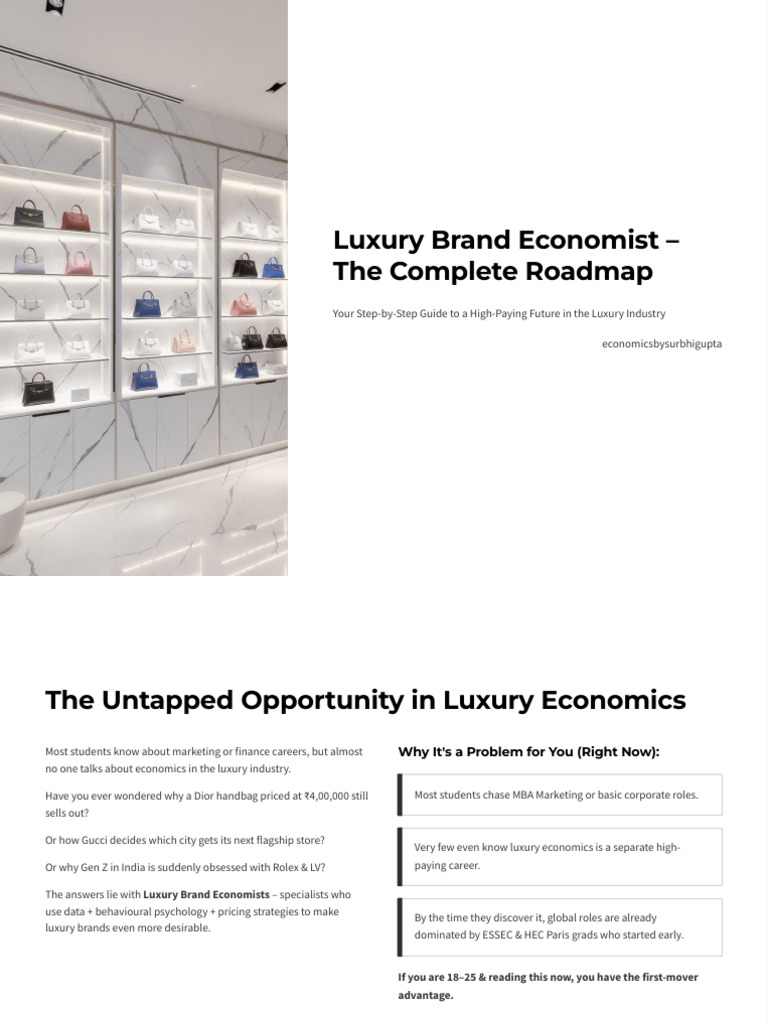 Luxury Economics Career Guide | PDF | Luxury Goods | Pricing