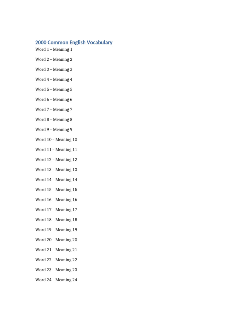 2000 English Vocabulary | PDF | Manuscript | United Nations Security ...