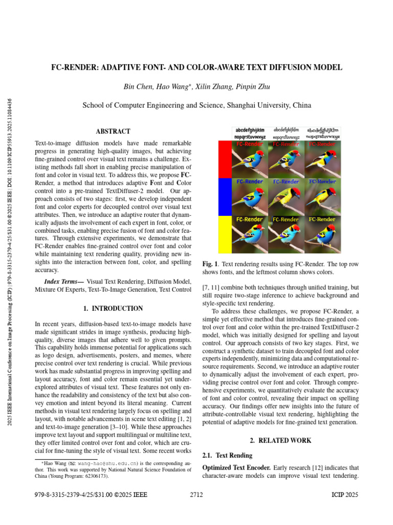 FC-Render Adaptive Font- And Color-Aware Text Diffusion Model | PDF ...