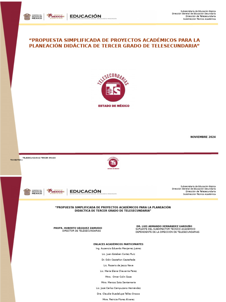 3o Prop Simplificada 2o Trim 2024_2025 (2) | PDF | Educación Secundaria ...