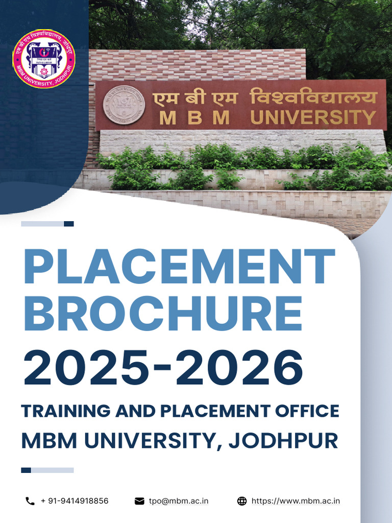 MBM University Placement Brochure 2025-26 | PDF | Electronics ...