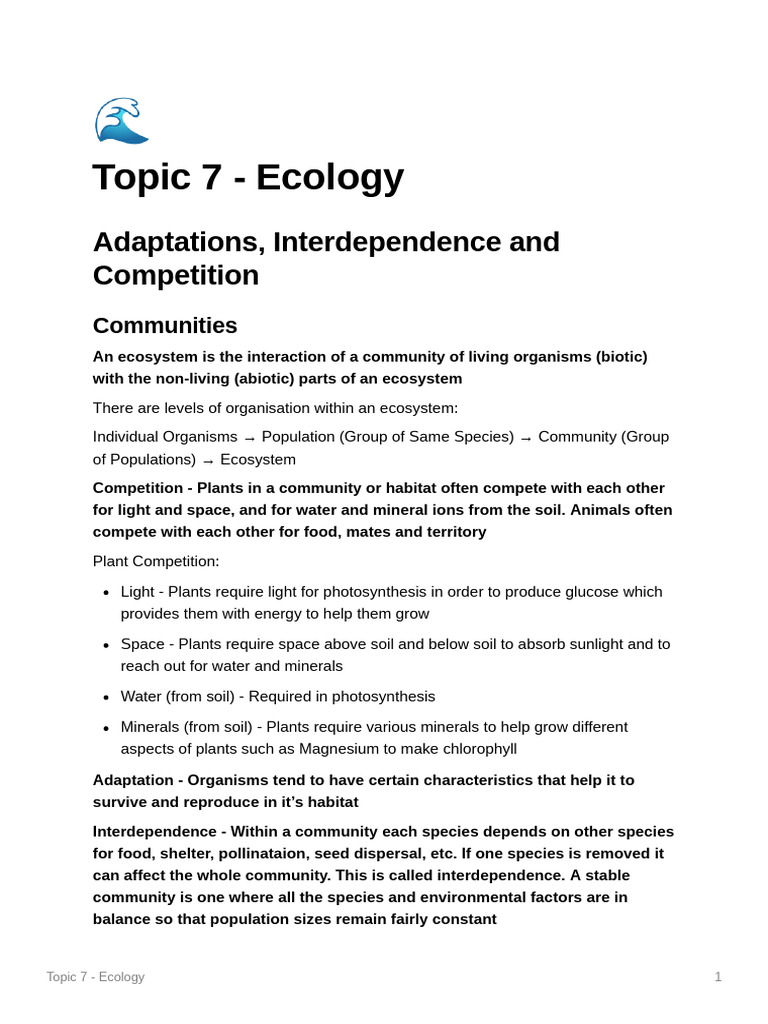Topic 7_ - Ecology | PDF | Decomposition | Greenhouse Effect