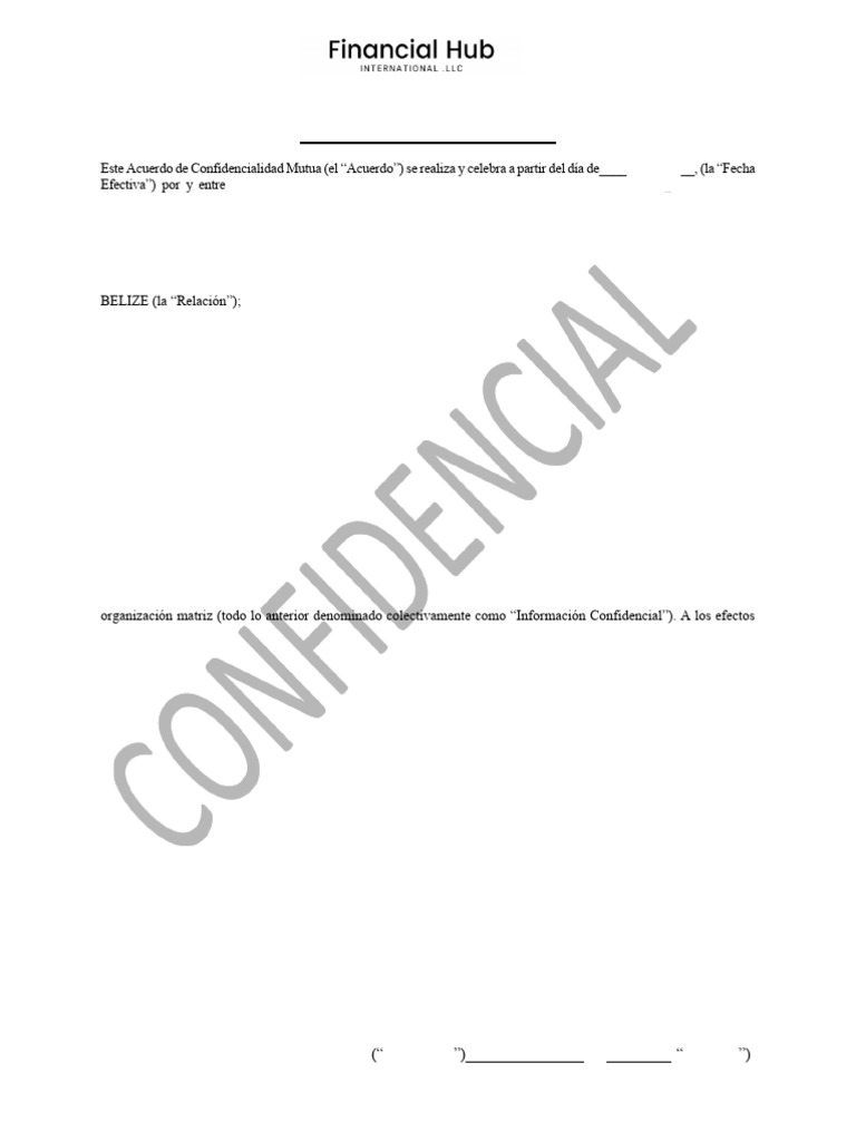 NDA - Financial Hub International - 2025 - ESP | PDF | Acuerdo de no ...