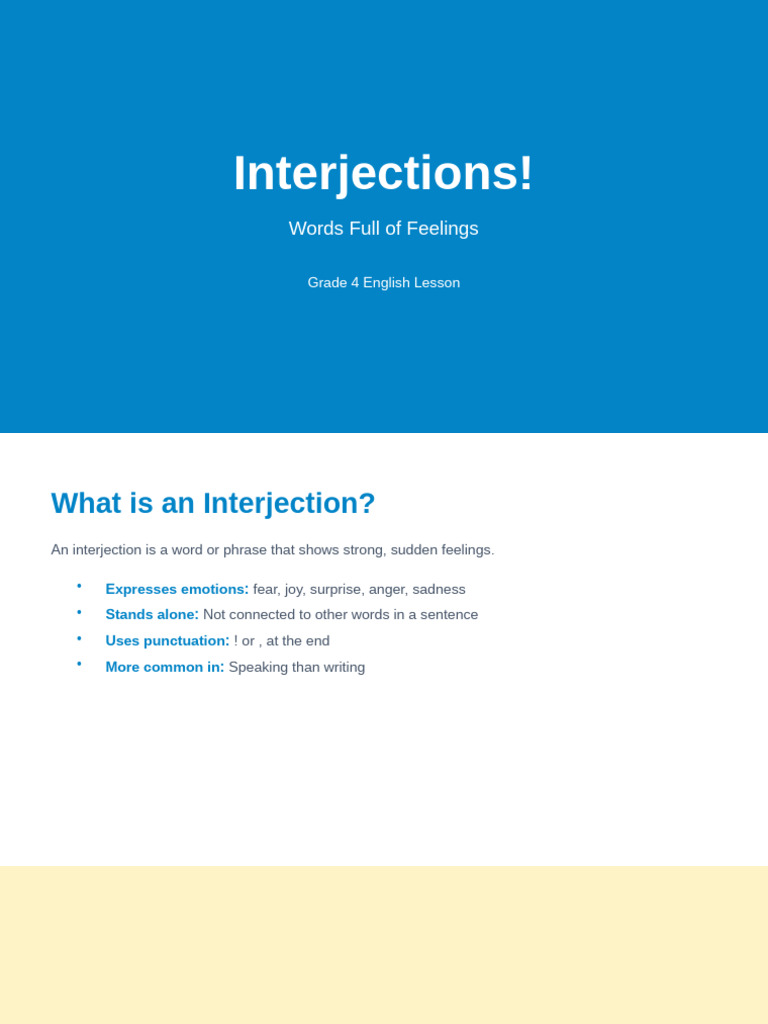 Understanding Interjections in English | PDF | Semantic Units