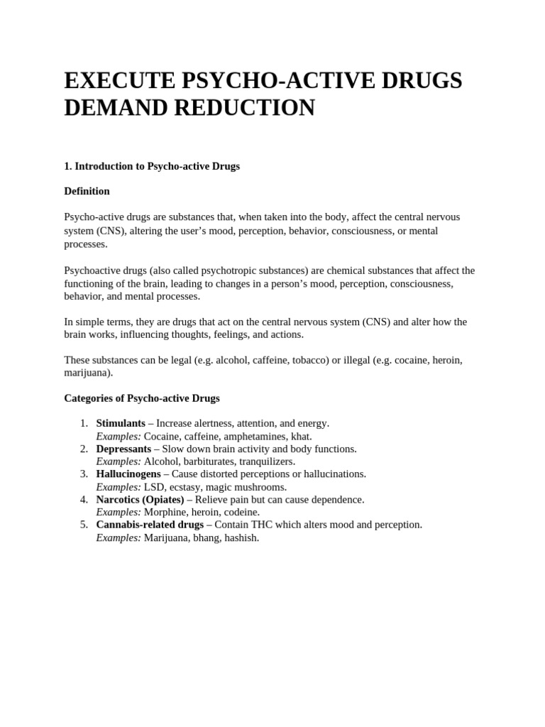 Understanding Psychoactive Drugs and Effects | PDF | Psychoactive Drugs ...