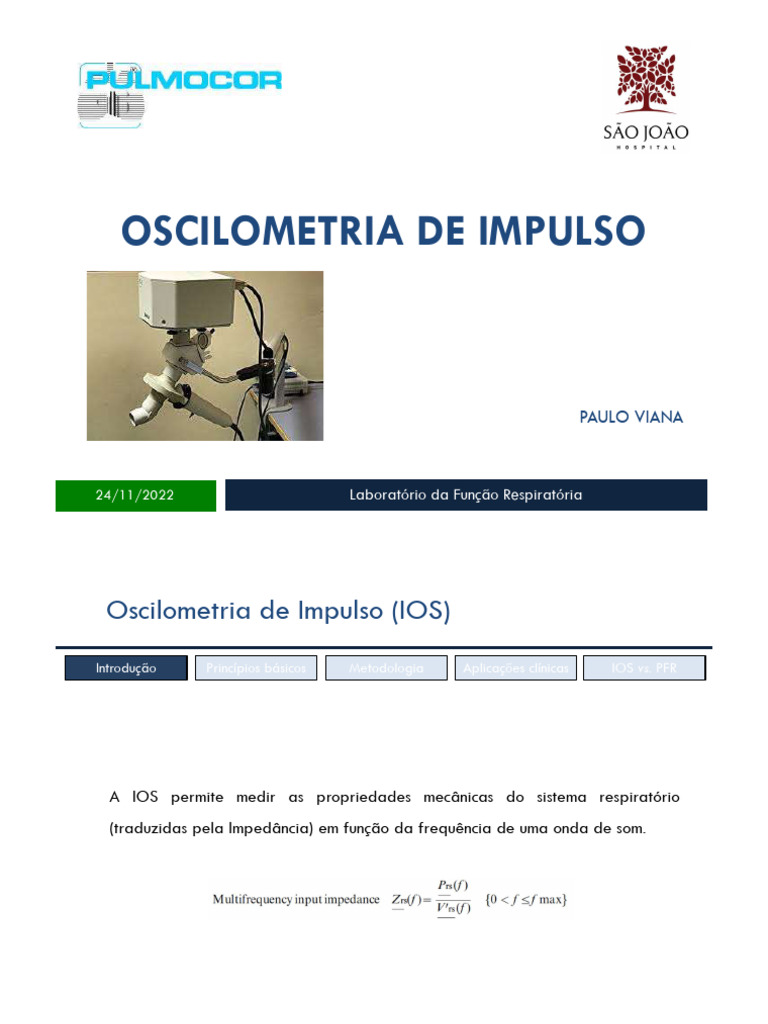IOS - Oscilometria de Impulso | PDF | Asma | Doença de obstrução ...