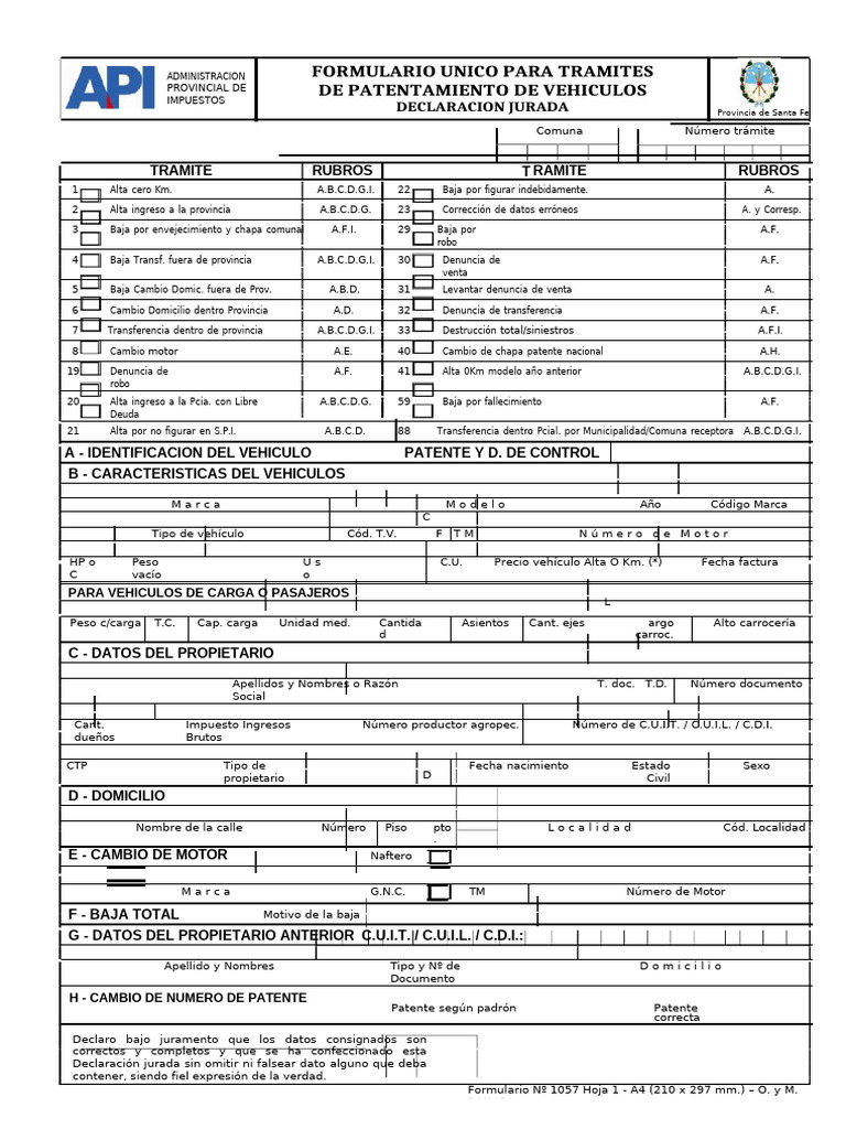 Formulario 1057 Interactivo | PDF