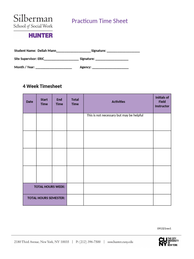 Hunter.field Timesheet 2 | PDF