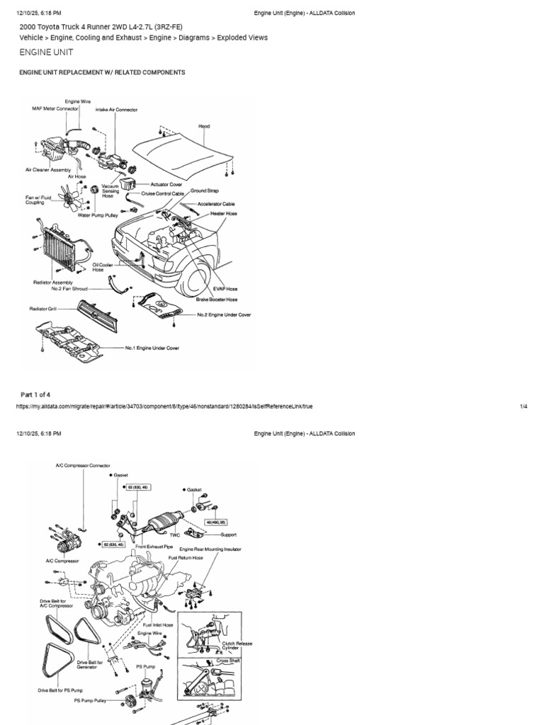 2000 Toyota 4Runner Engine Diagram | PDF