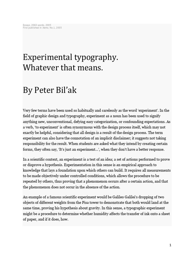 02b Bilak Experimental Type 1 | PDF | Typography | Experiment