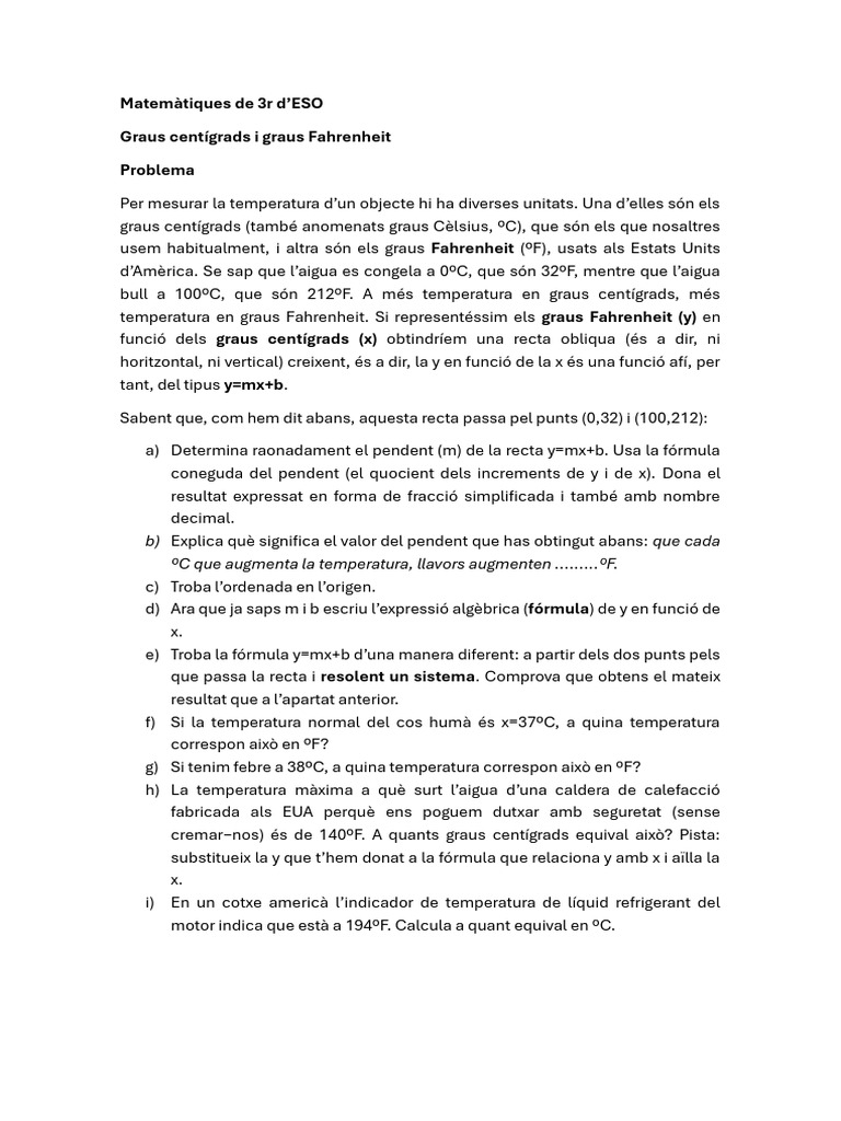 00b Graus Centígrads I Graus Fahrenheit-2025!12!19 | PDF