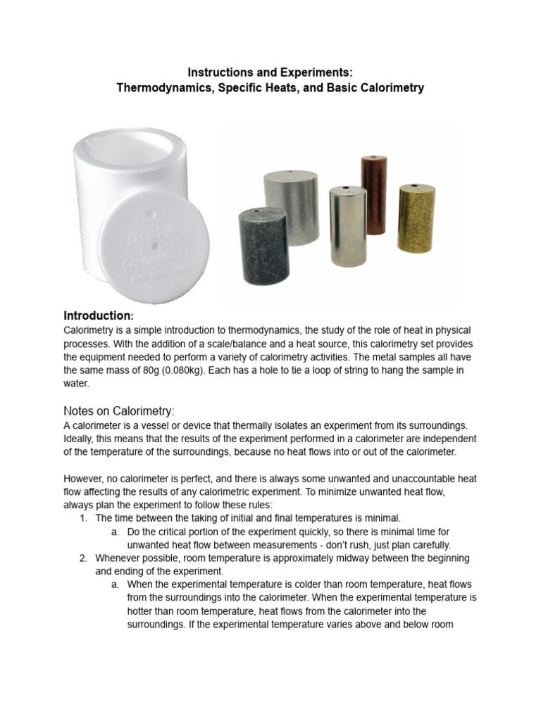 Calorimetry Lab - Panza | PDF | Calorimetry | Heat