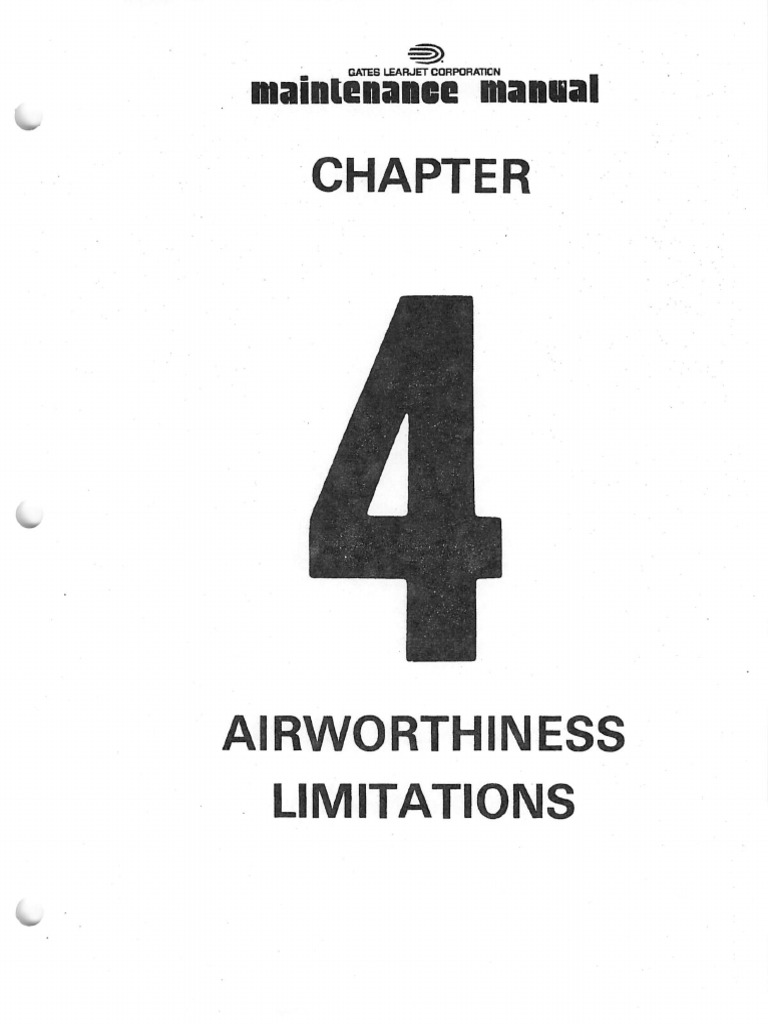 Learjet Maintenance Manual Ch.4 Airworthiness Limitations | PDF
