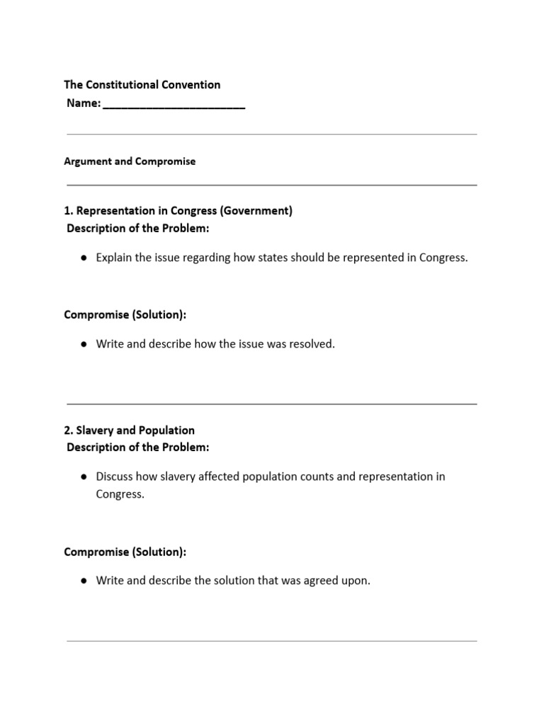 Constitutional Convention Compromises | PDF