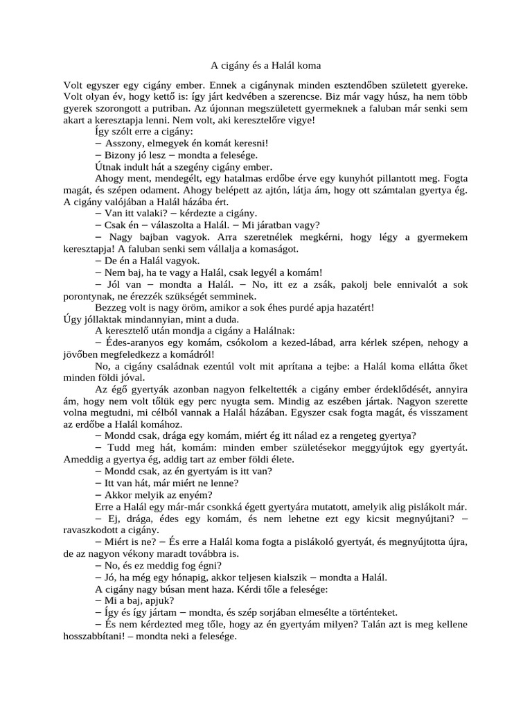 A Cigány És A Halál Koma | PDF