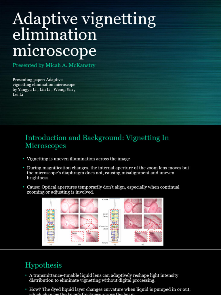 Adaptive Vignetting Elimination Microscope | PDF | Zoom Lens | Microscope