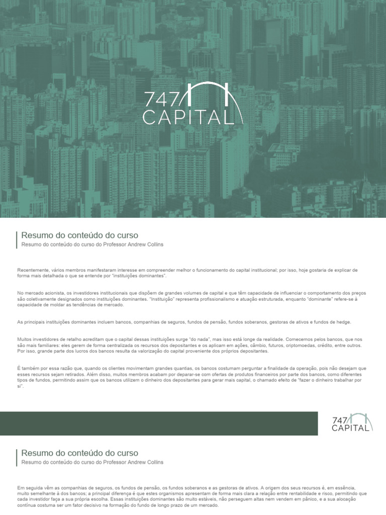 Resumo do conteúdo do curso 28.12 | PDF | Dinheiro | Mercado (economia)