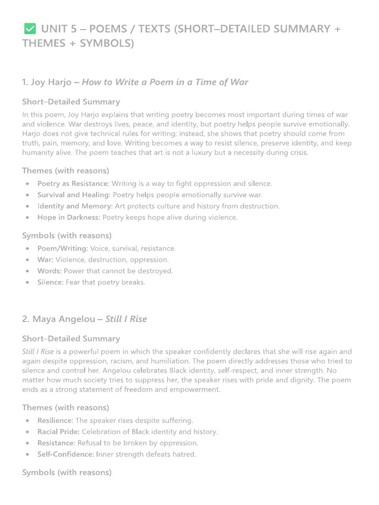 Unit 5 Continued Poem of American Lit. | PDF