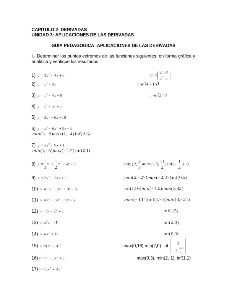 Aplicaciones de La Derivada i | PDF