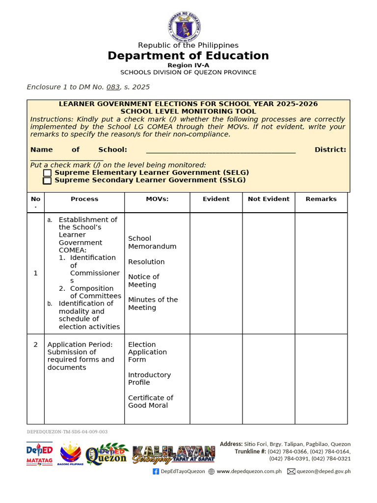 School Learner Government Election Tool | PDF | Voting | Accountability