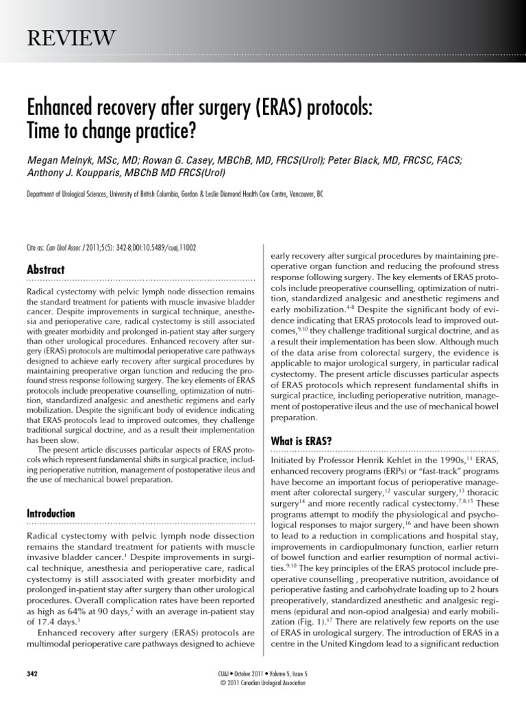 Eras Protocols | Anesthesia | Surgery