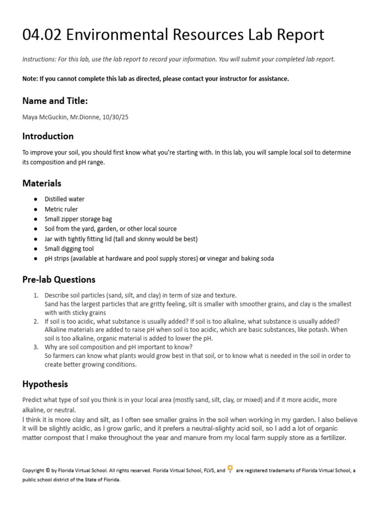 Soil Composition and pH Lab Report | PDF | Soil | Clay