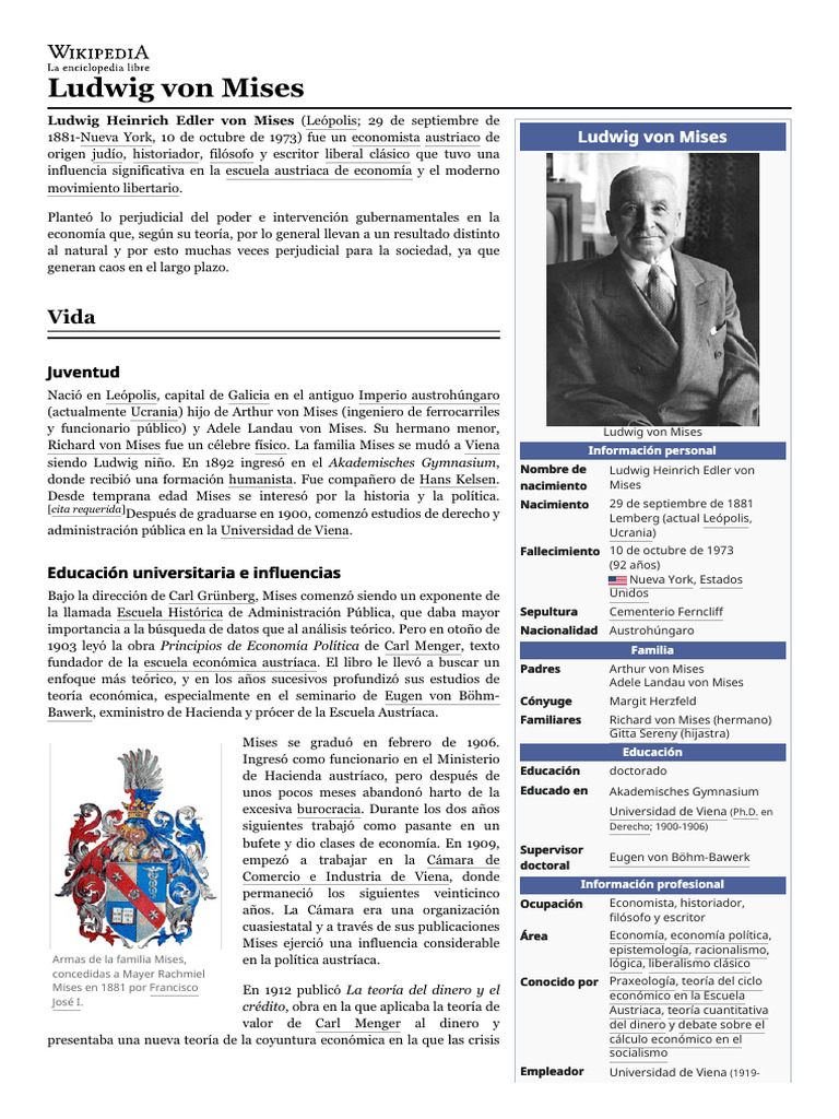 Ludwig Von Mises | PDF | Ciencias económicas | Economias