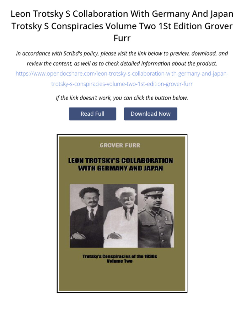 Leon Trotsky s Collaboration With Germany and Japan Trotsky s ...