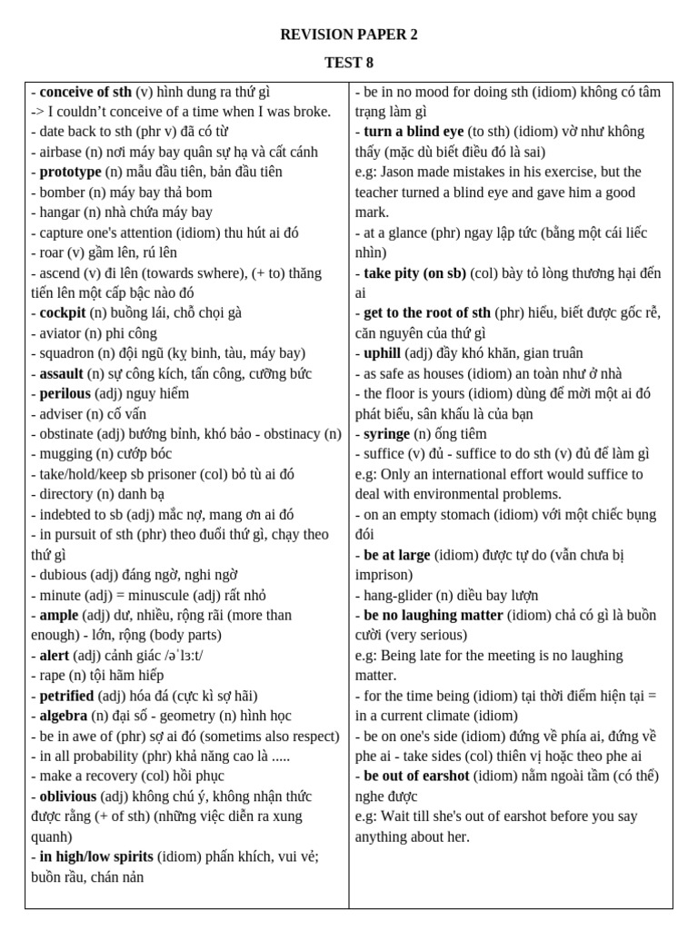 Revision Paper 2 | PDF