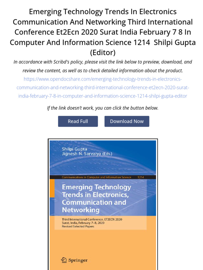 Emerging Technology Trends in Electronics Communication and Networking ...