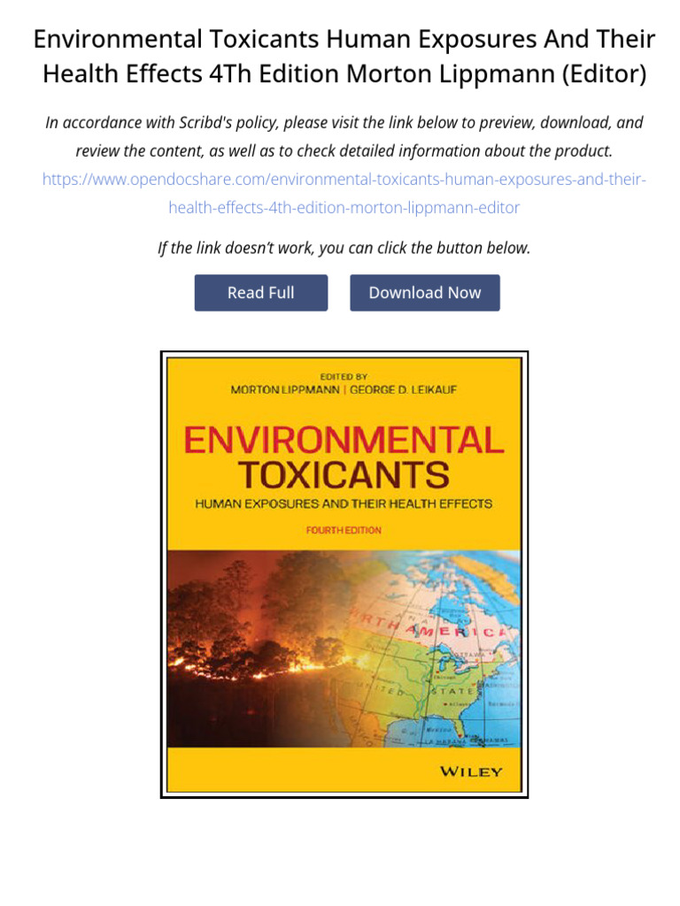 Environmental Toxicants Human Exposures and Their Health Effects 4th ...