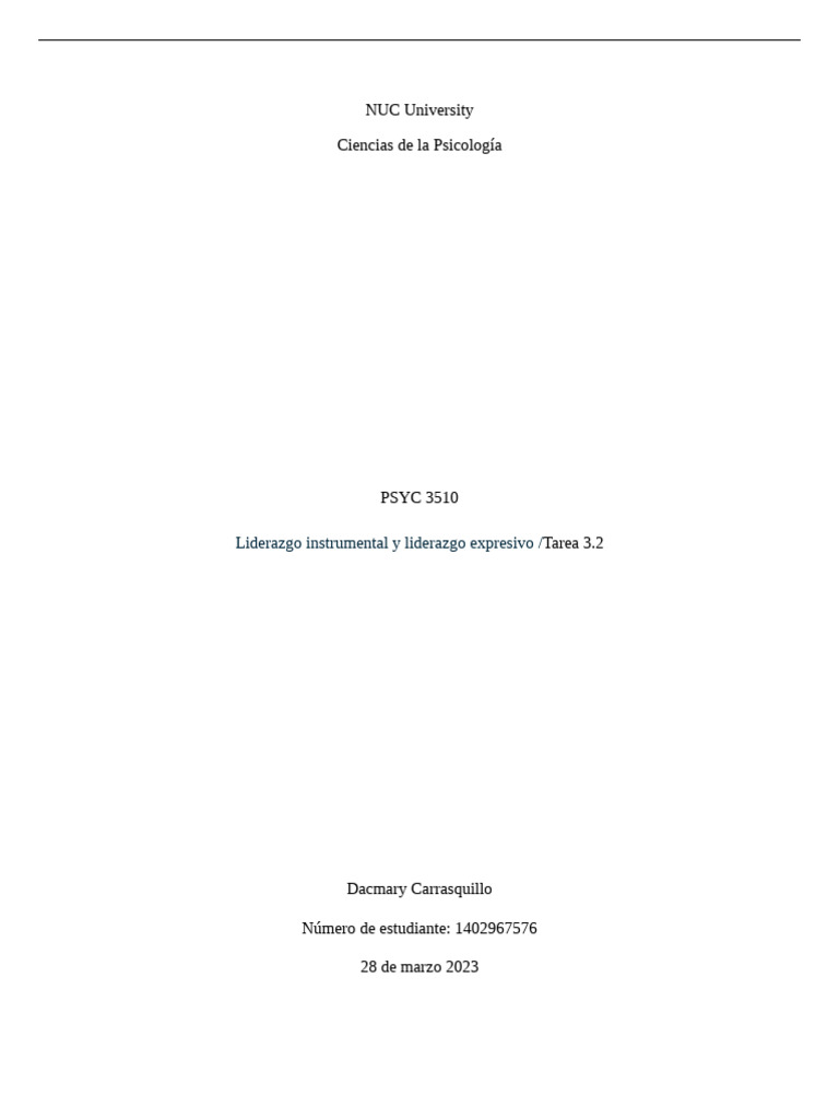 PSYC_3510_TAREA_3.2.docx | PDF | Planificación