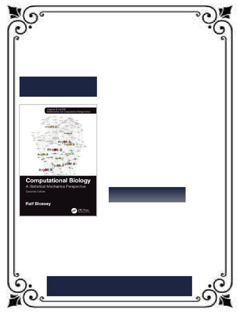 Computational Biology: A Statistical Mechanics Perspective 2nd Edition ...