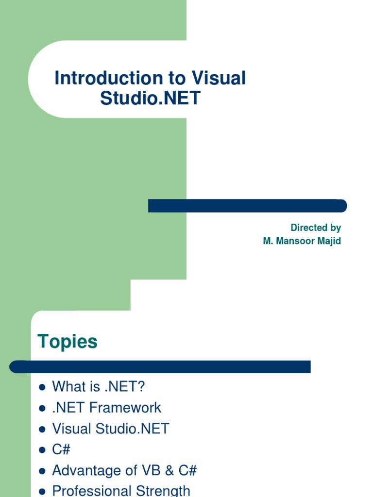 VisualStudio.net | PDF | Microsoft Visual Studio | C Sharp (Programming Language)