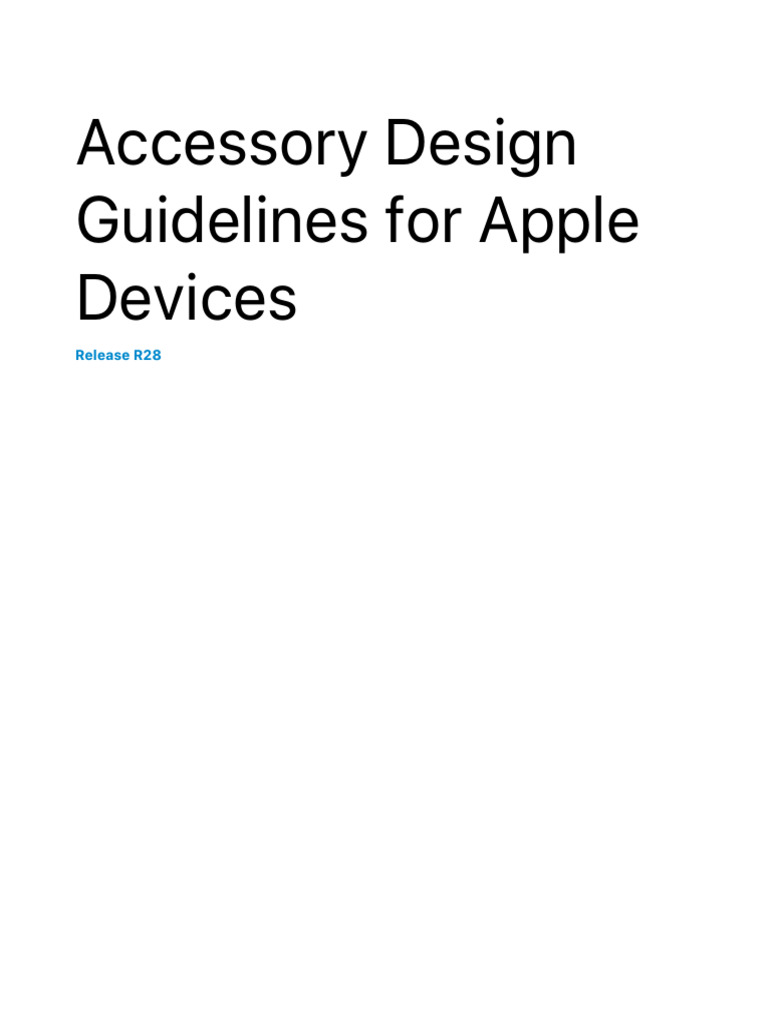 Apple Accessory Design Guidelines R28 | PDF | I Phone | I Pad
