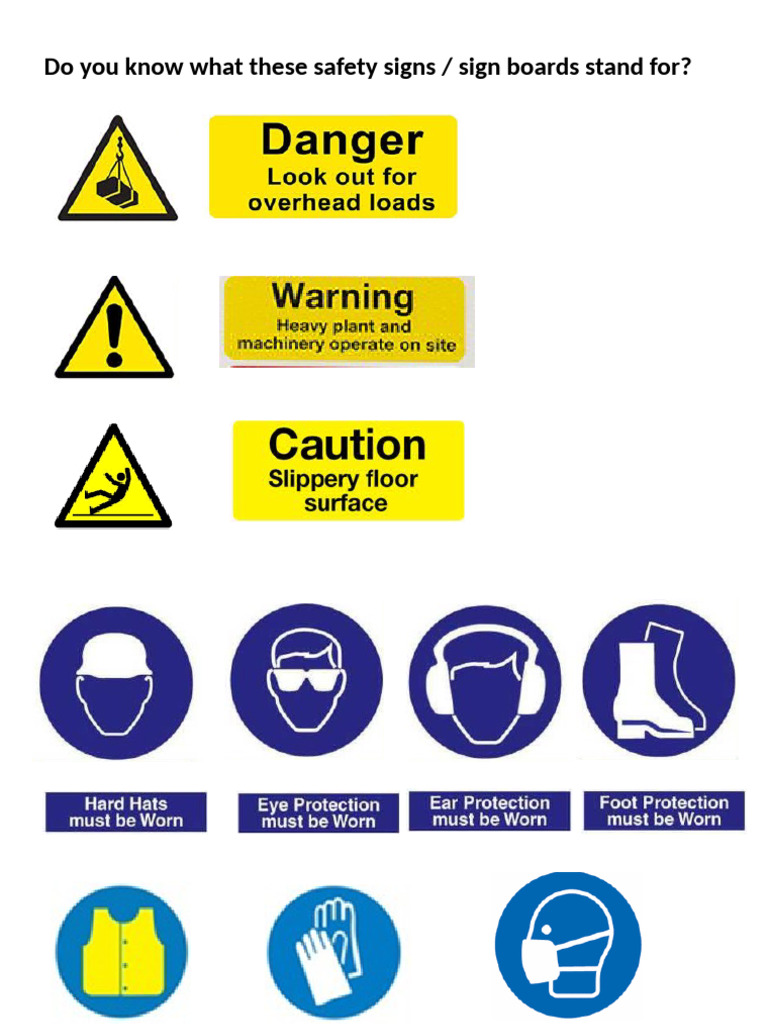 Understanding Safety Sign Meanings | PDF