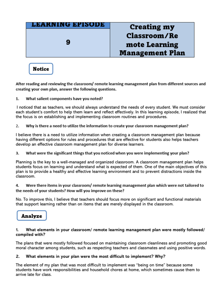 Episode 9 | PDF | Classroom Management | Classroom