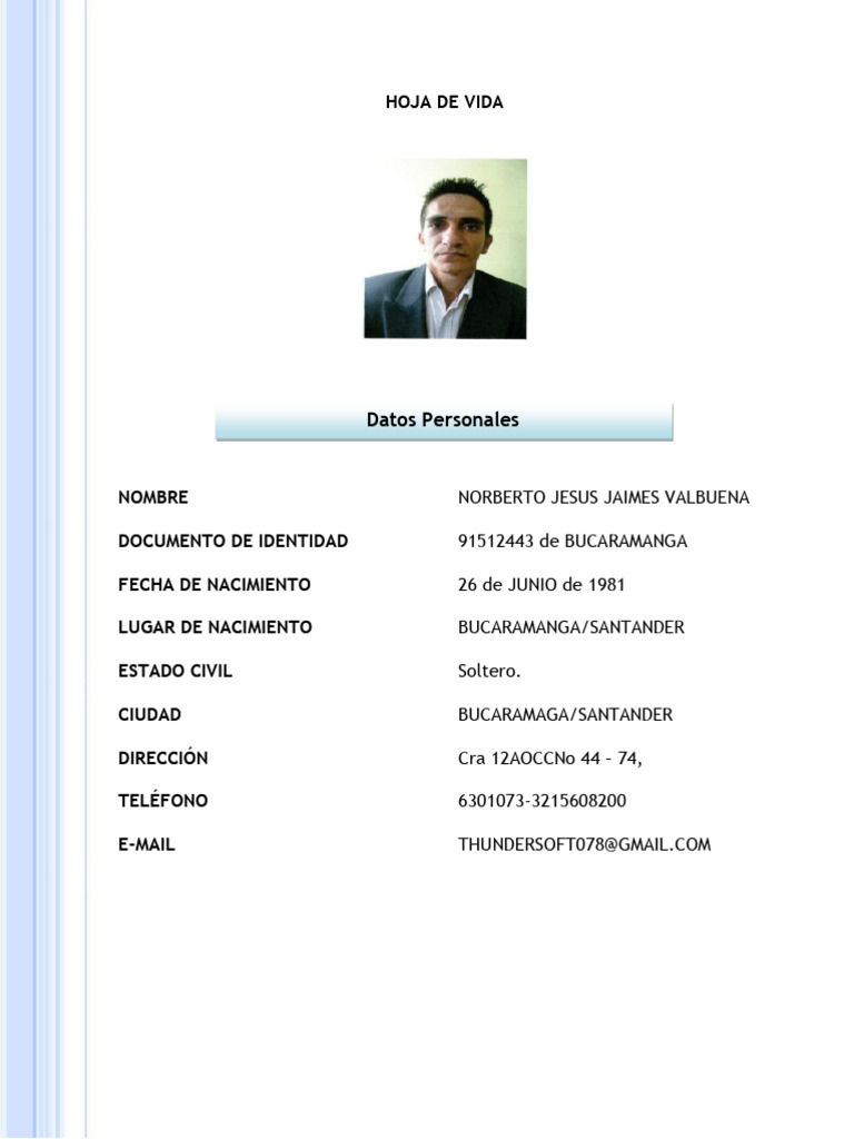 NORBERTO DE JESUS JAIMES VALBUENA ACTUALIZADA-1 (1) | PDF