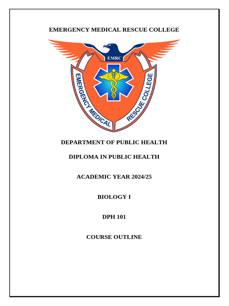 DPH 101 Course Outline Dr N | PDF | Metabolic Pathway | Metabolism