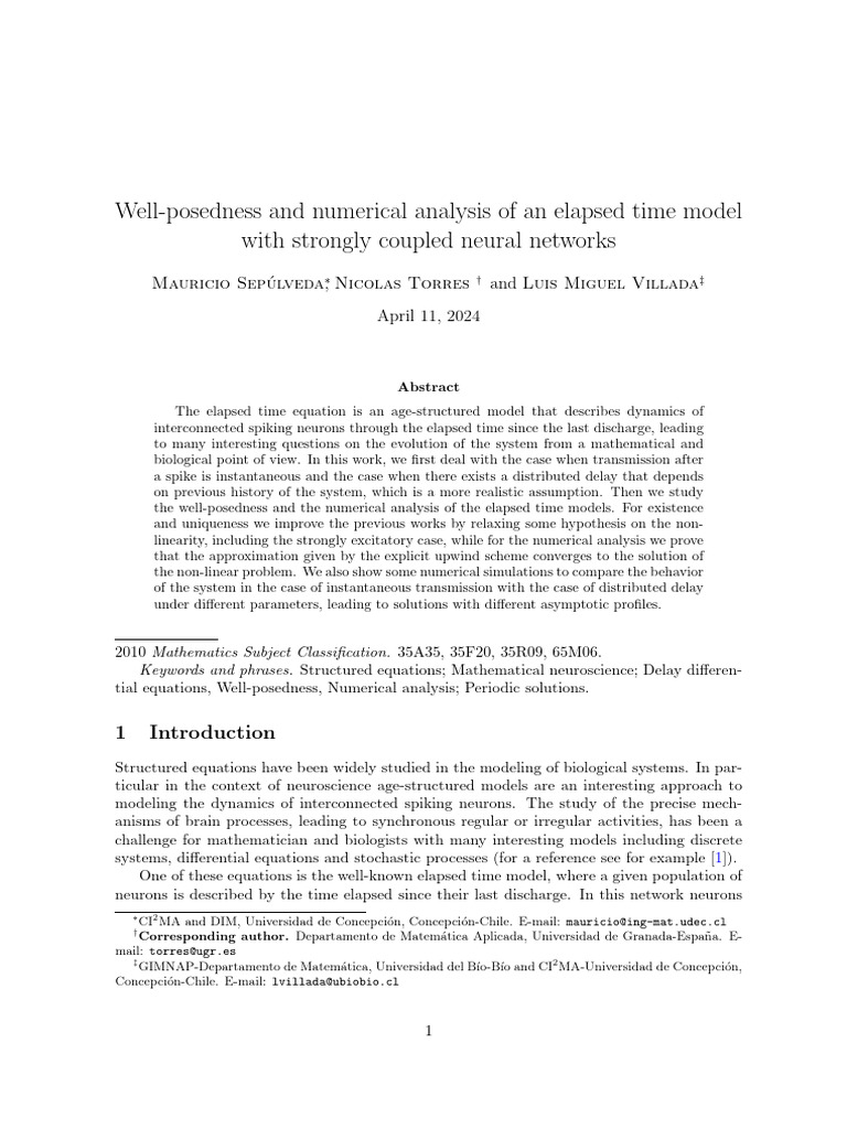 (2024)Well-posedness and Numerical Analysis of an Elapsed Time Model ...