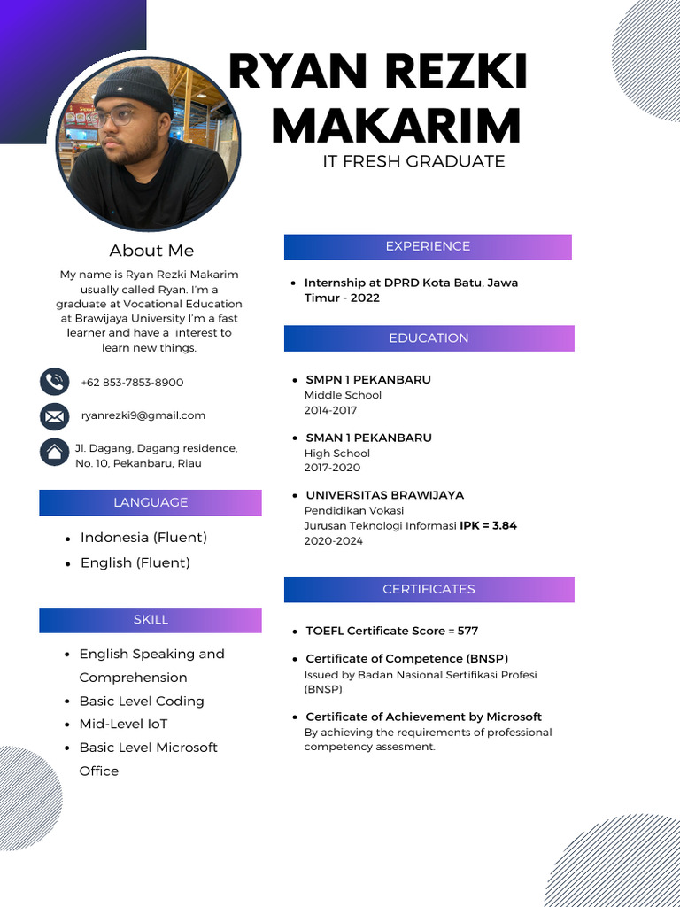 Cv-ryan Rezki Makarim | PDF