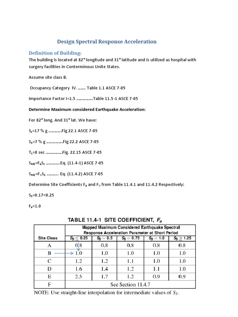 Design Response Spectrum For Acceleration | PDF