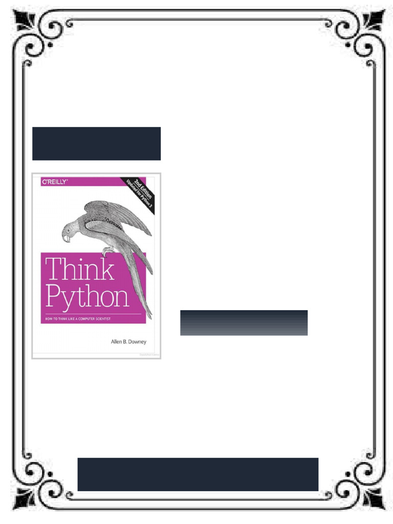 Think Python How to Think Like a Computer Scientist 2nd Edition Allen B Downey eBook no-install ...