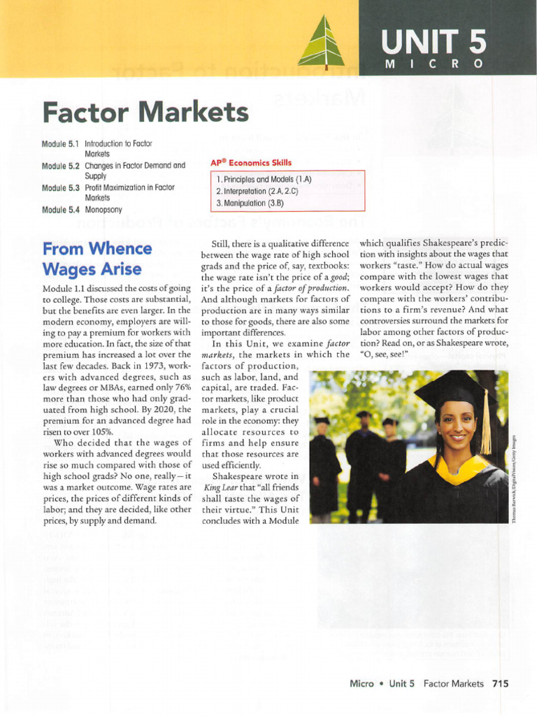 Unit 5 Factor Markets | PDF