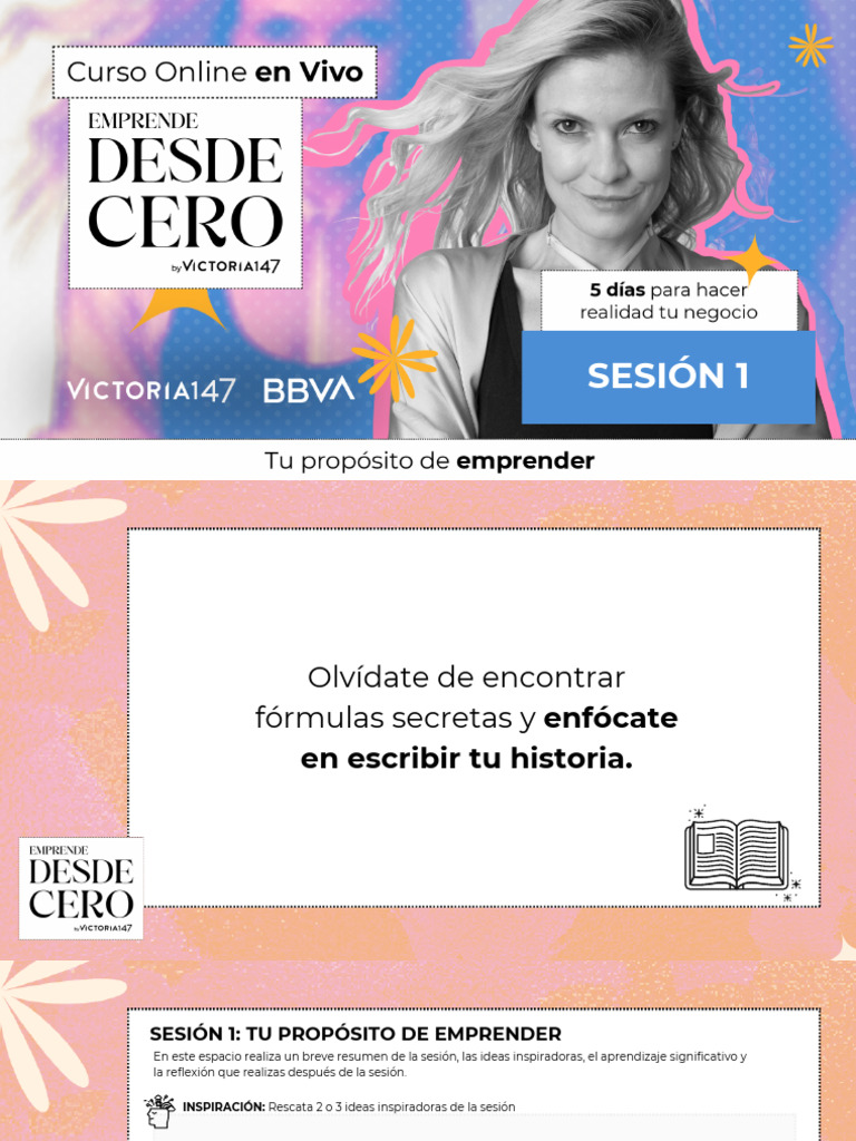 Libro 1 de Trabajo Sesi n 1 Tu Prop Sito de Emprender | PDF | Cognición ...