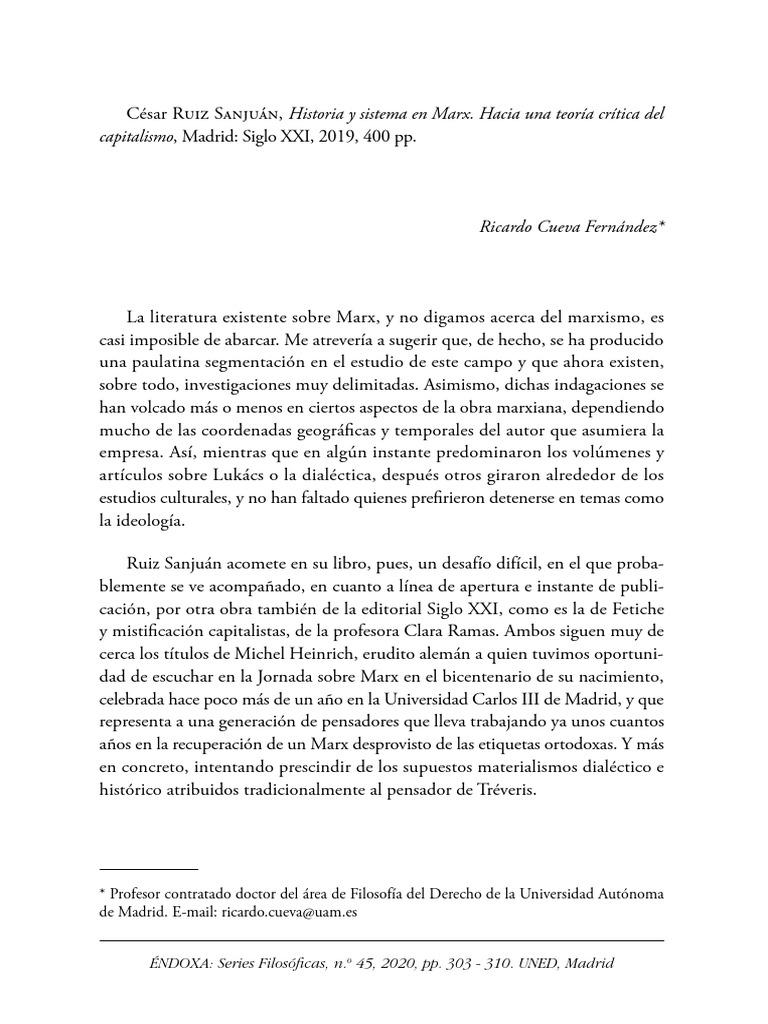 Historia Cueva Endoxa 2020 | PDF | Karl Marx | Georg Wilhelm Friedrich ...