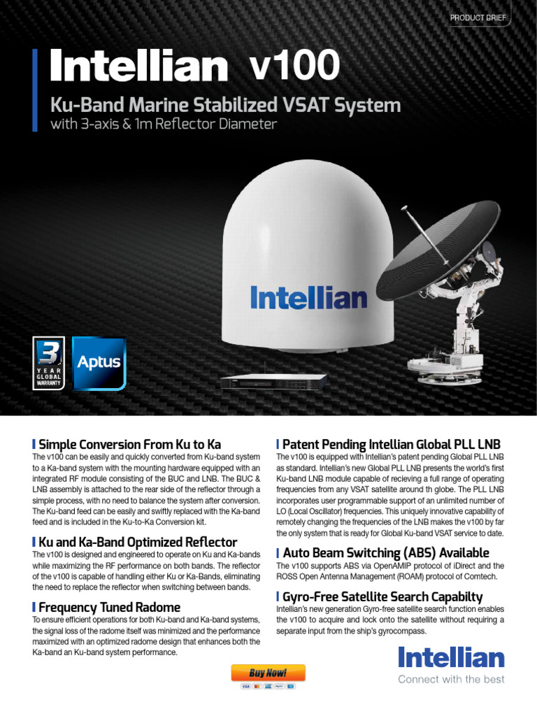 Intellian-V100 | PDF | Very Small Aperture Terminal | Telecommunications